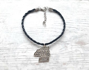 Reversible Eat Sleep Game Repeat Bracelet Wristband - Etsy