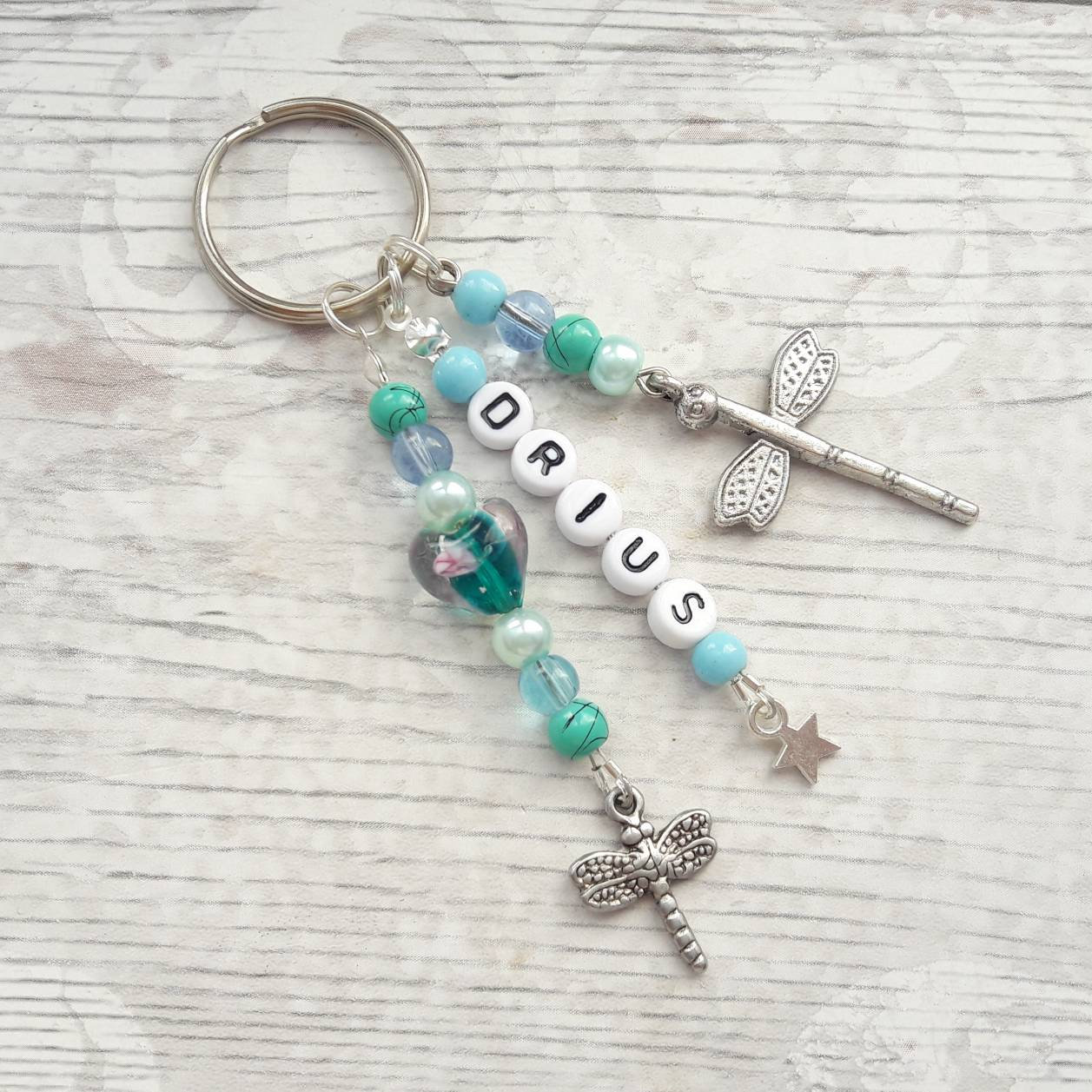 Personalised Name Keyring Beaded Keychain Gifts for Her - Etsy UK