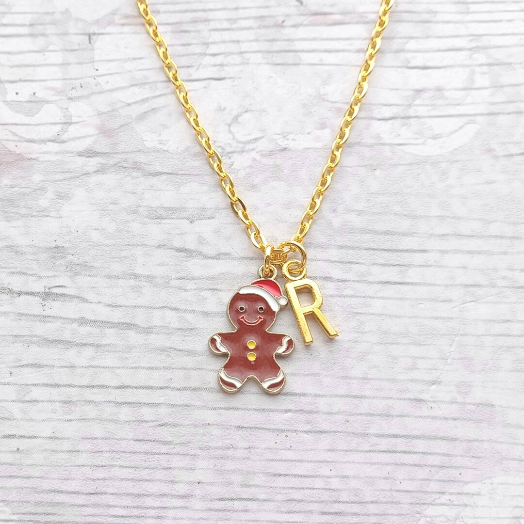 Gingerbread Man Necklace, Christmas Biscuit Jewellery, Stocking Filler ...
