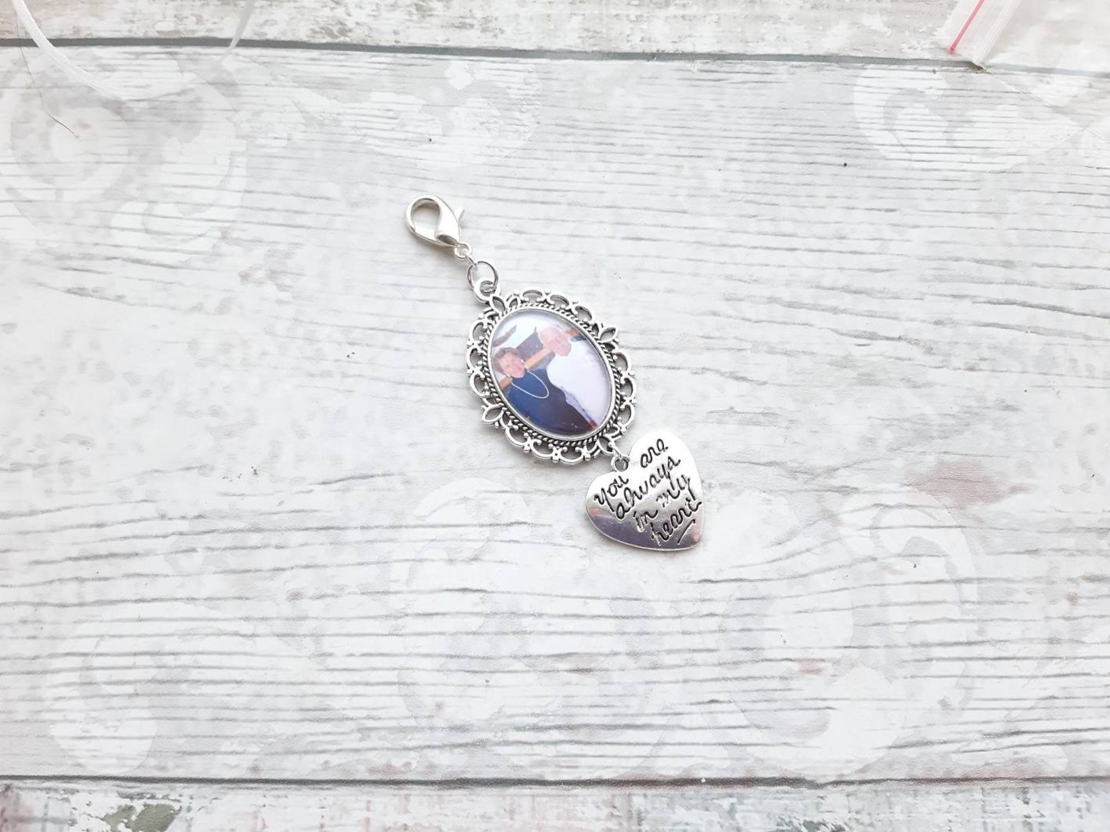 Buttonhole Photo Charm Memory for Wedding Flowers Memorial - Etsy UK