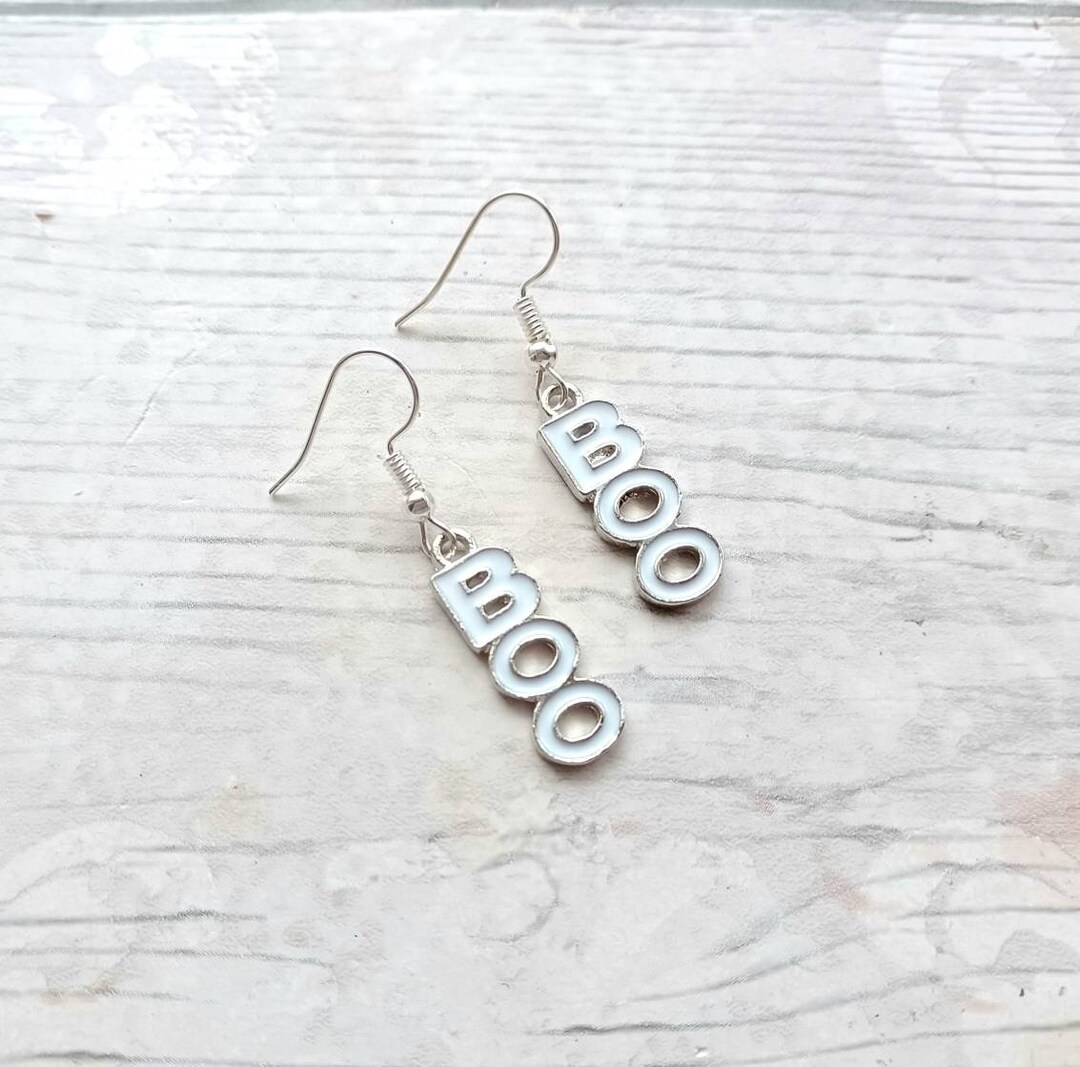 Boo Earrings, Spooky Ghost Earrings, Halloween Jewellery, Goth Gift ...