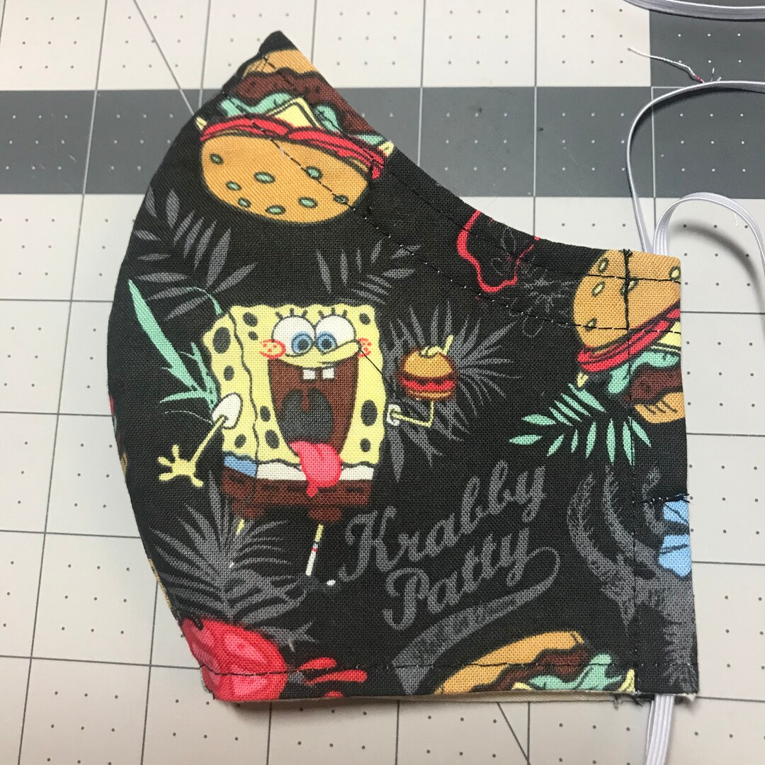 Spongebob Krabby Patty Fabric Face Mask - Etsy