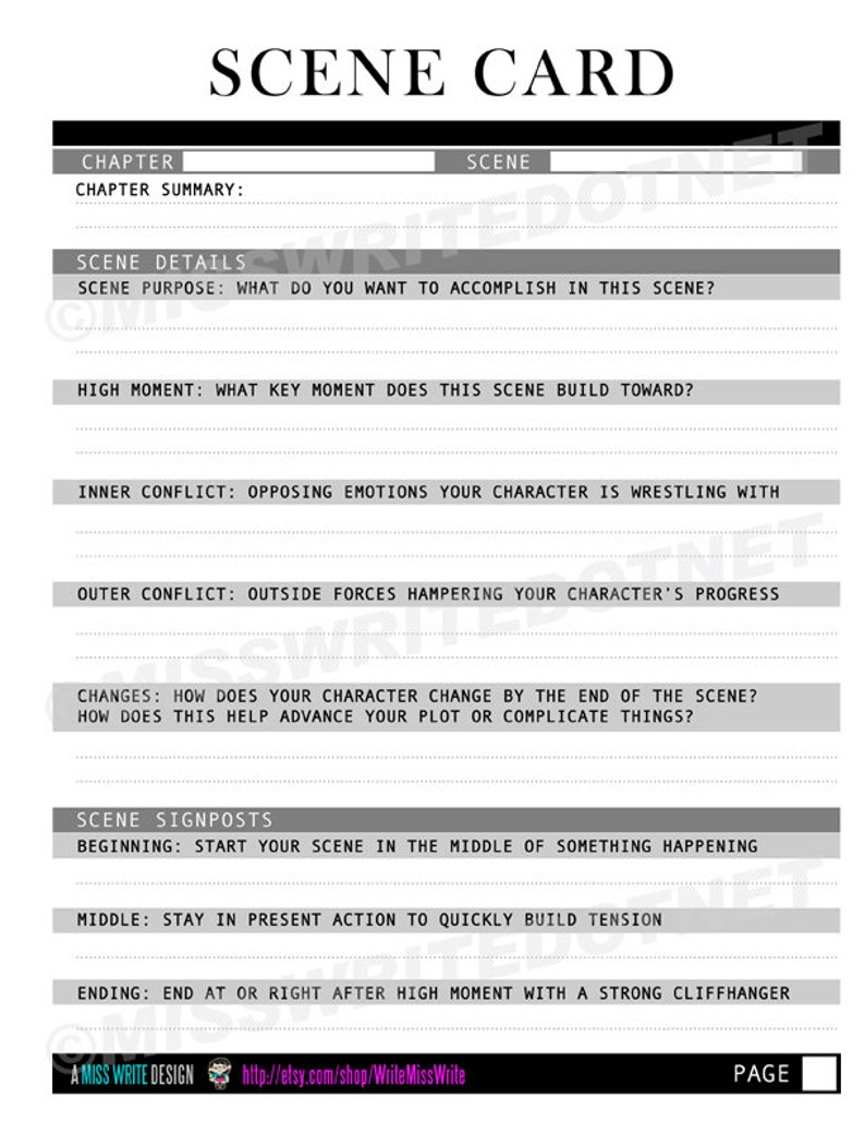 Scene & Setting Worksheet Bundle - Etsy