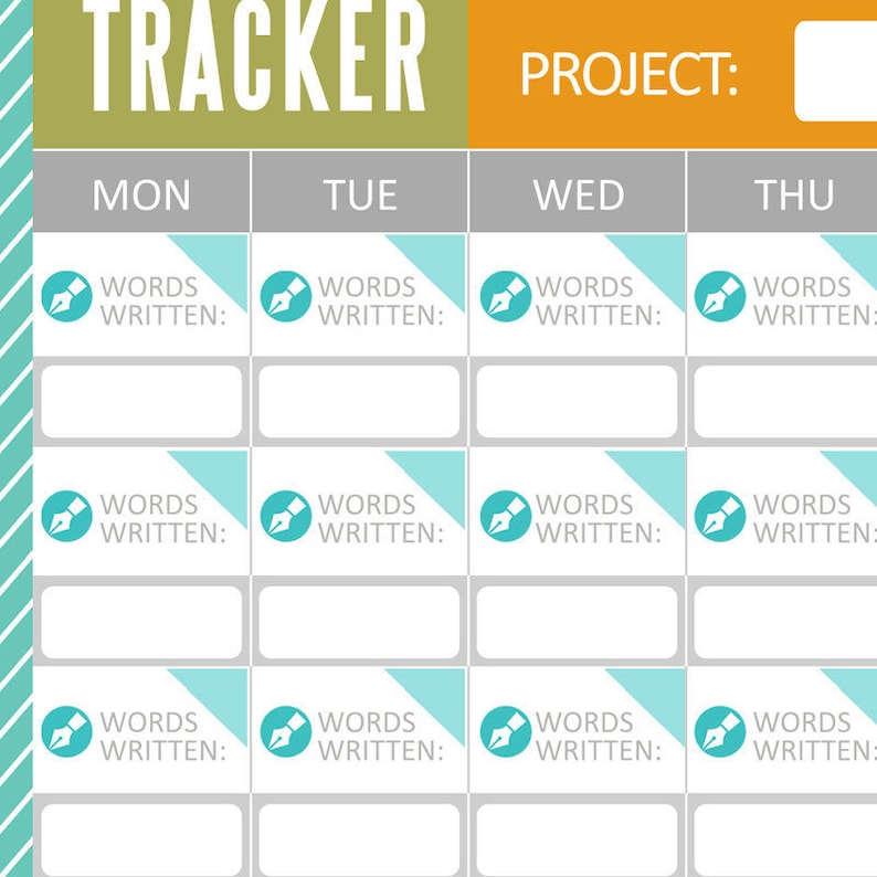 NANOWRIMO Writing Tracker Worksheet - HAPPY PLANNER - Etsy