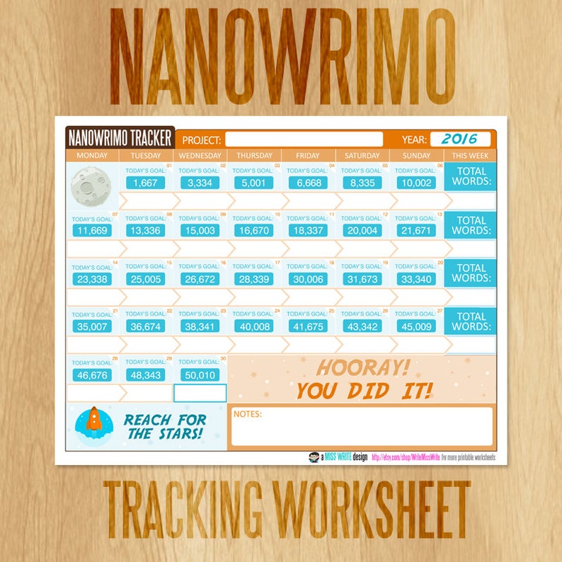 NANOWRIMO Word Count Tracking Worksheet Etsy Canada nanowrimo-word-count-tracking-worksheet-etsy-canada