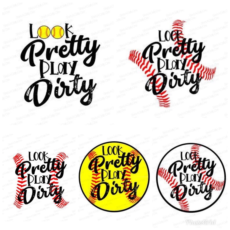 Look Pretty, Play Dirty - Softball SVG, PNG, JPG - Etsy