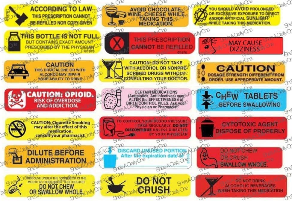 Licensed Drug Dealer & Pill Warning Labels Printed on Vinyl - Etsy