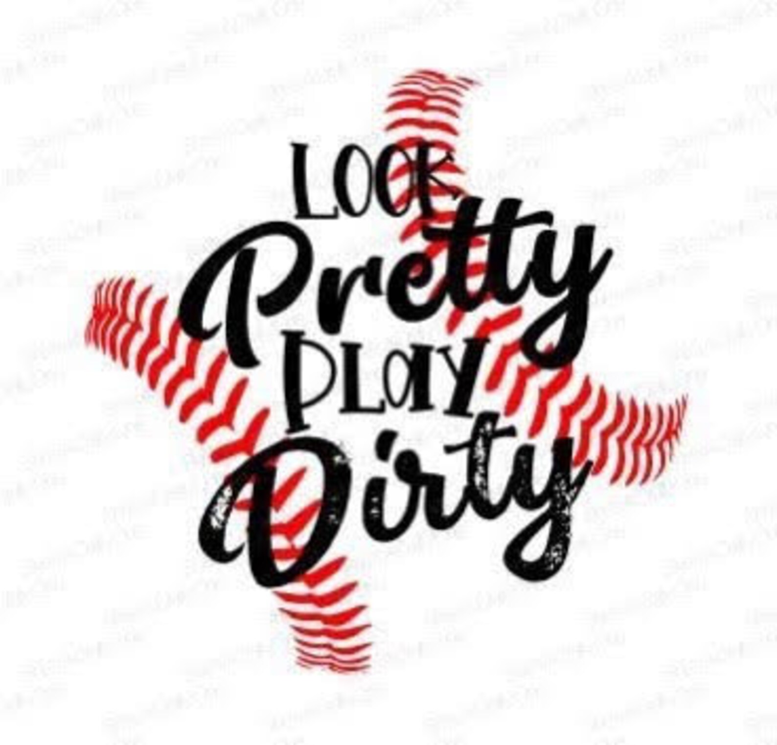 Look Pretty, Play Dirty - Softball SVG, PNG, JPG - Etsy