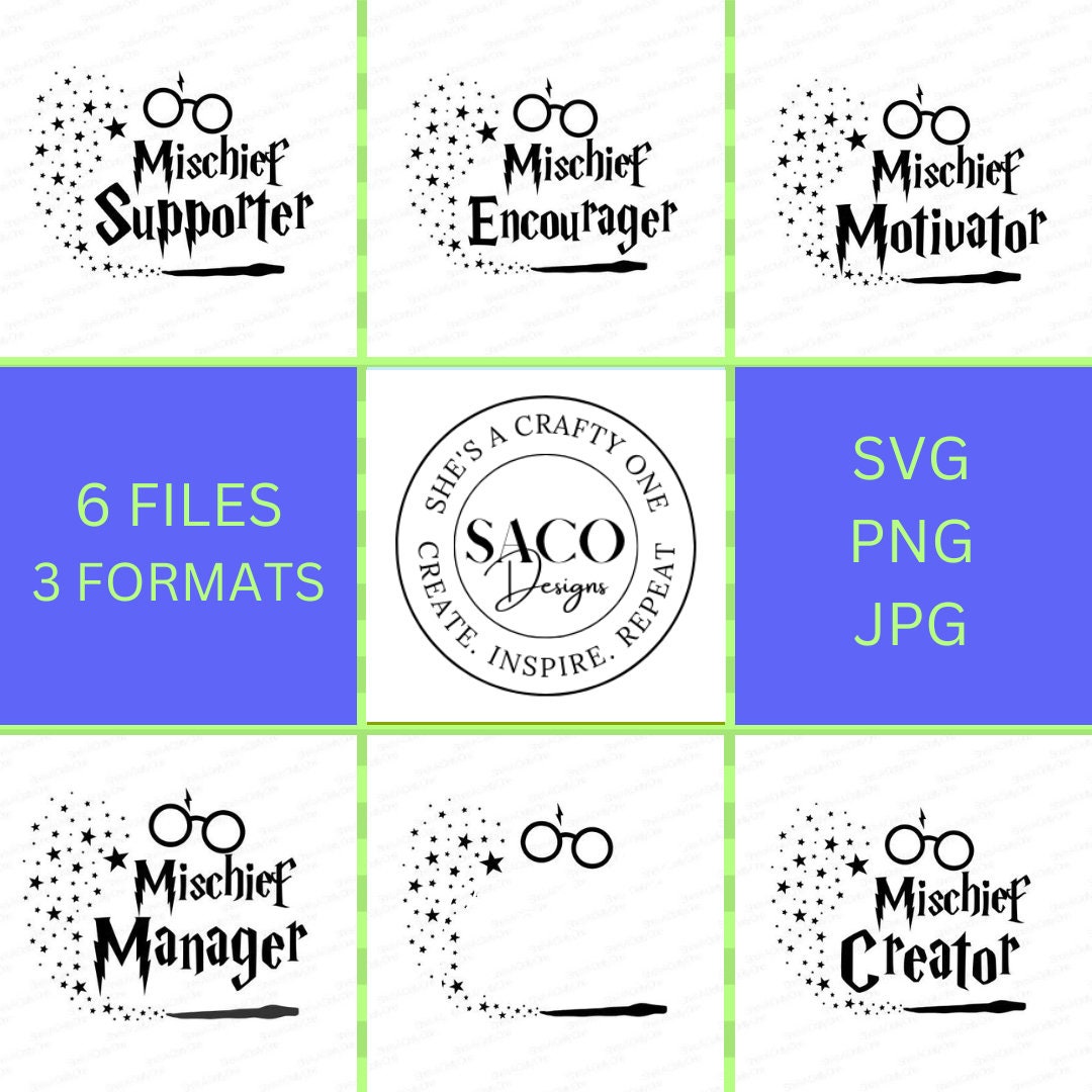 Mischief Creator, Manager, Supporter, Encourager & Motivator SVG, PNG, JPG - Etsy