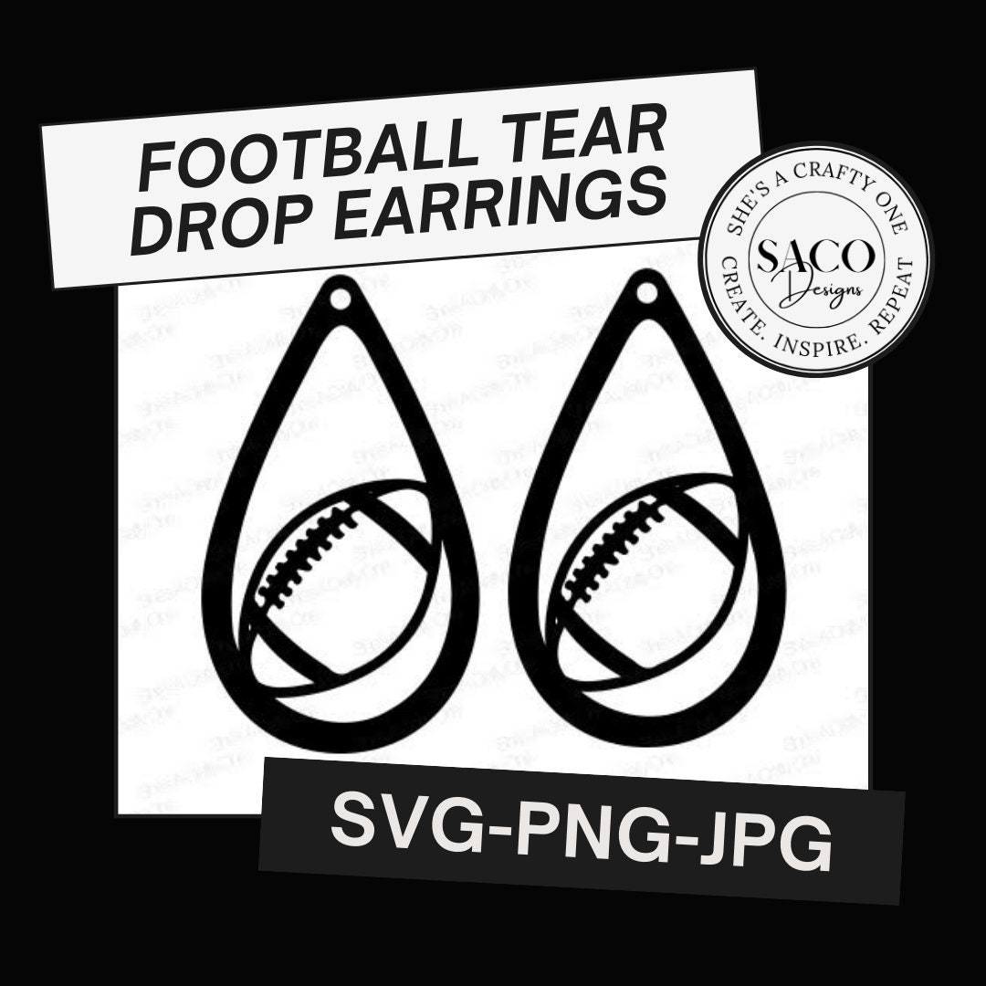 Football Earring File - SVG, PNG, JPG - Etsy