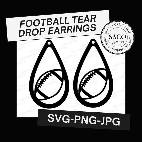 Football Earring File SVG PNG JPG | Etsy