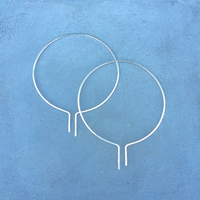 Unique Hoops Modern Hoops. Art Deco Earrings Open Hoop - Etsy