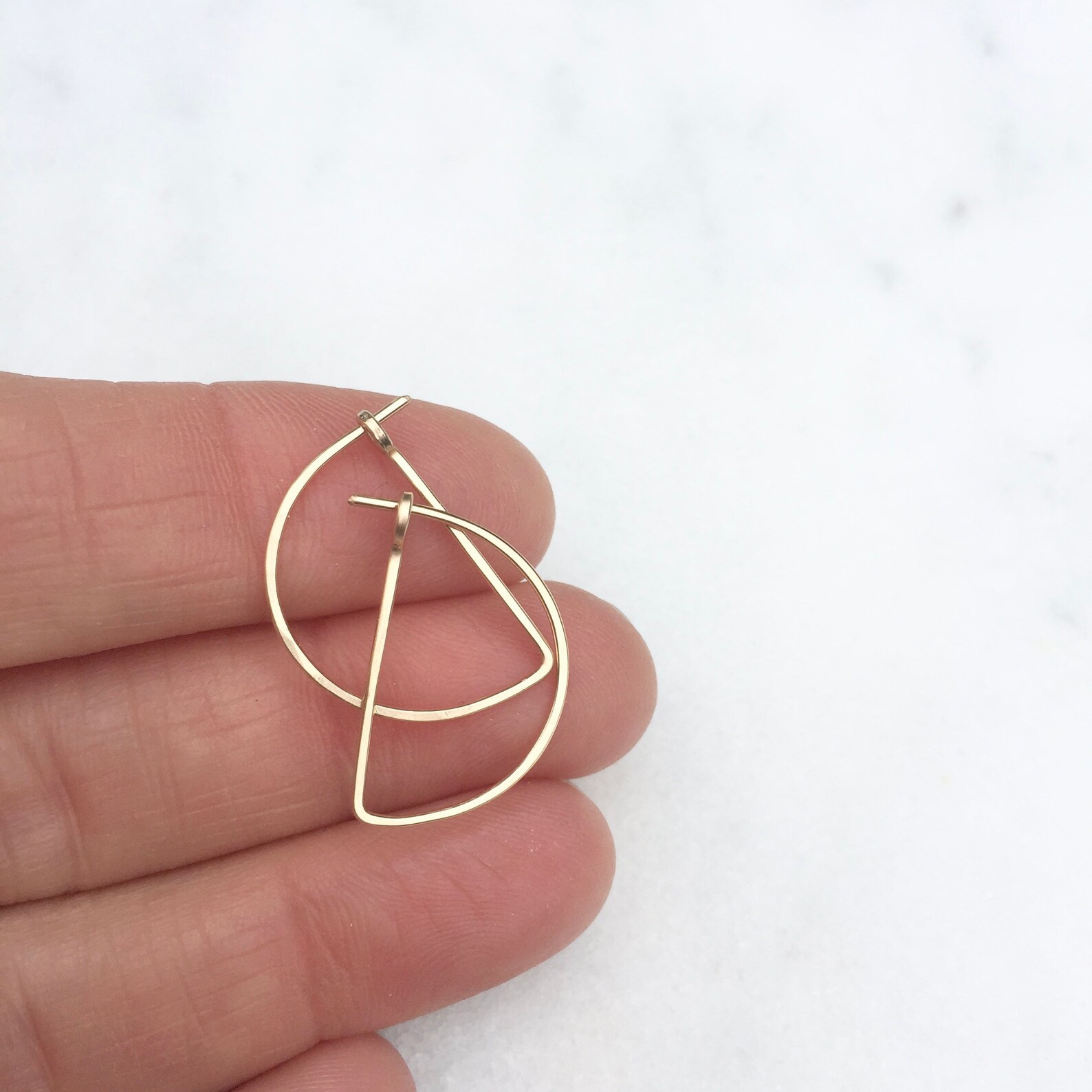 Solid Gold Geometric Hoops 14k Gold Hoops Real Gold 14 Kt - Etsy