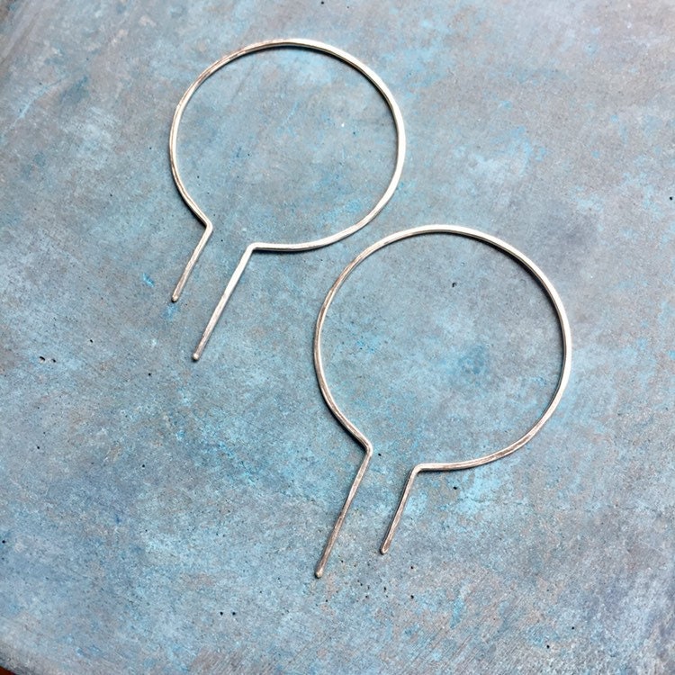 Unique hoops modern earrings art deco earrings geometric | Etsy