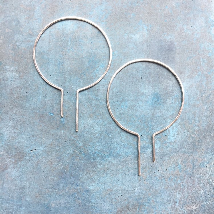 Unique hoops modern earrings art deco earrings geometric | Etsy