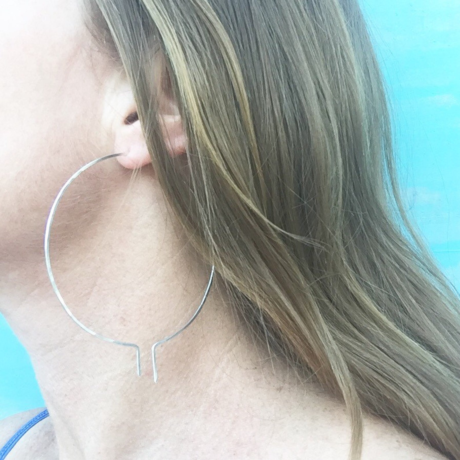 Extra Large Gold Hoops Open Hoop Earrings Geometric Hoops | Etsy