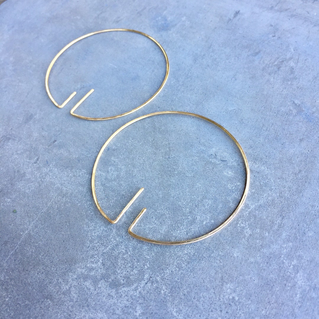 Open Hoop Earrings, Statement, Unique Hoop Earrings, Art Deco Earrings ...