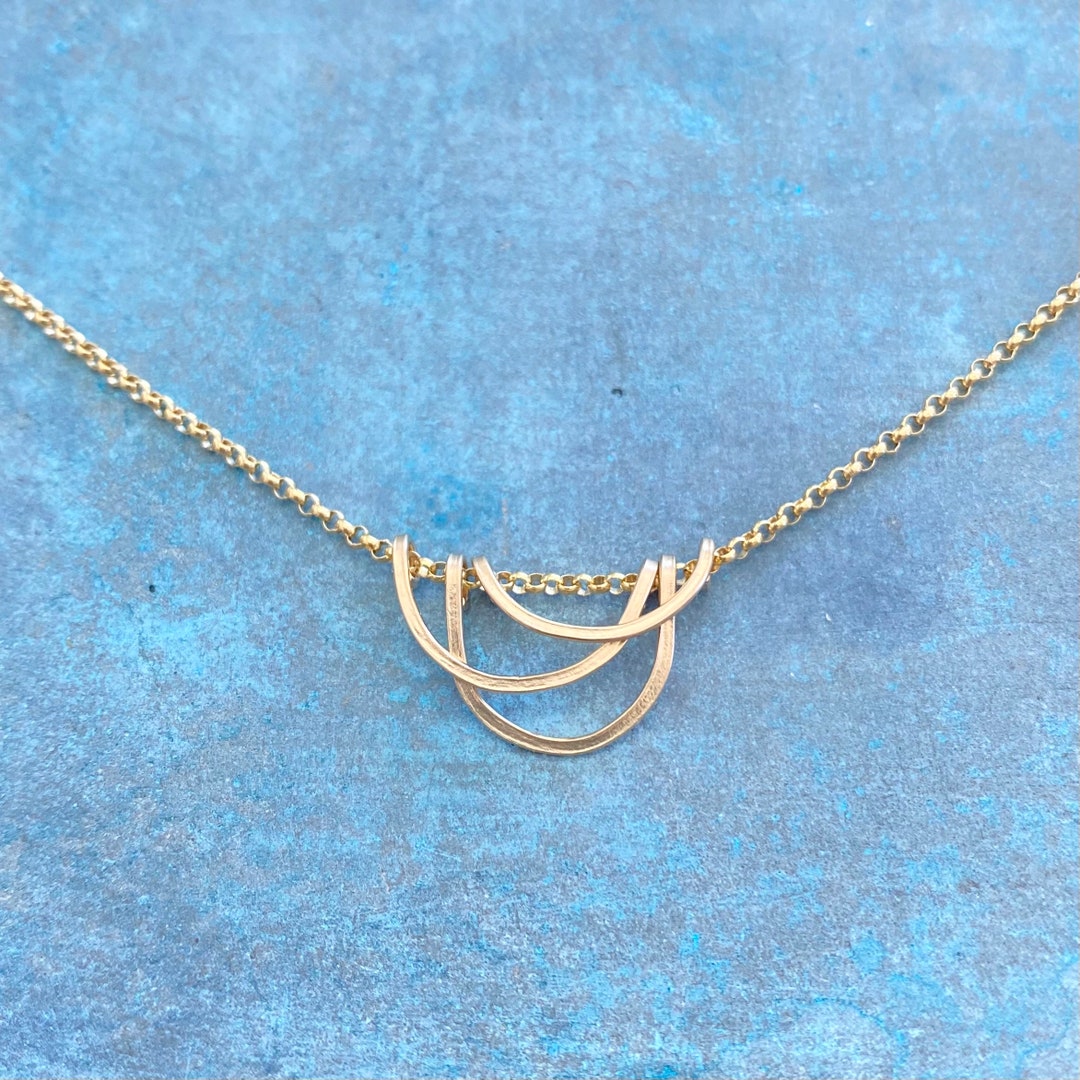 Unique Delicate Gold Necklace, Simple Gold, Gift for Her, Modern Gold ...