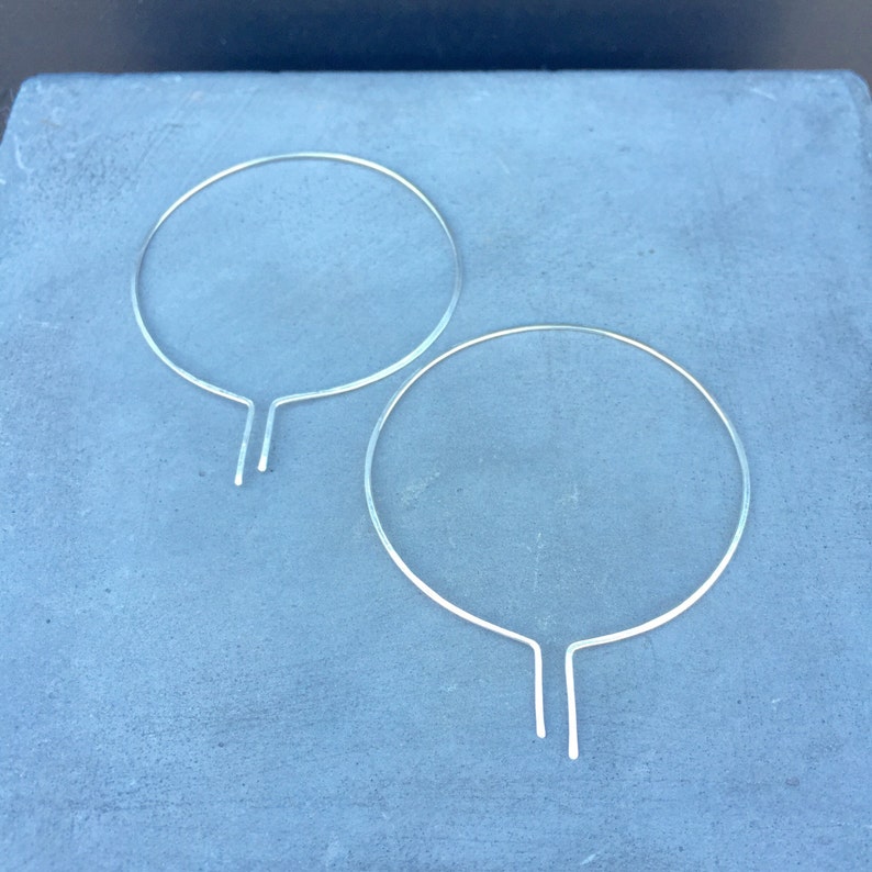 Unique Hoops Modern Hoops. Art Deco Earrings Open Hoop - Etsy