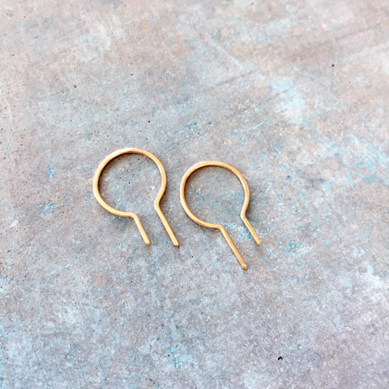 Tiny Hoops Small Open Hoops Small Gold Hoops Unique Hoop - Etsy