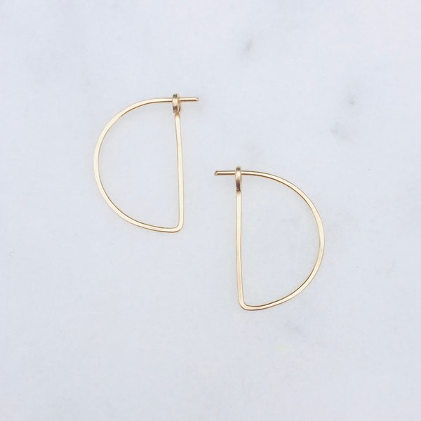 Solid 14k Gold Hoops - Etsy