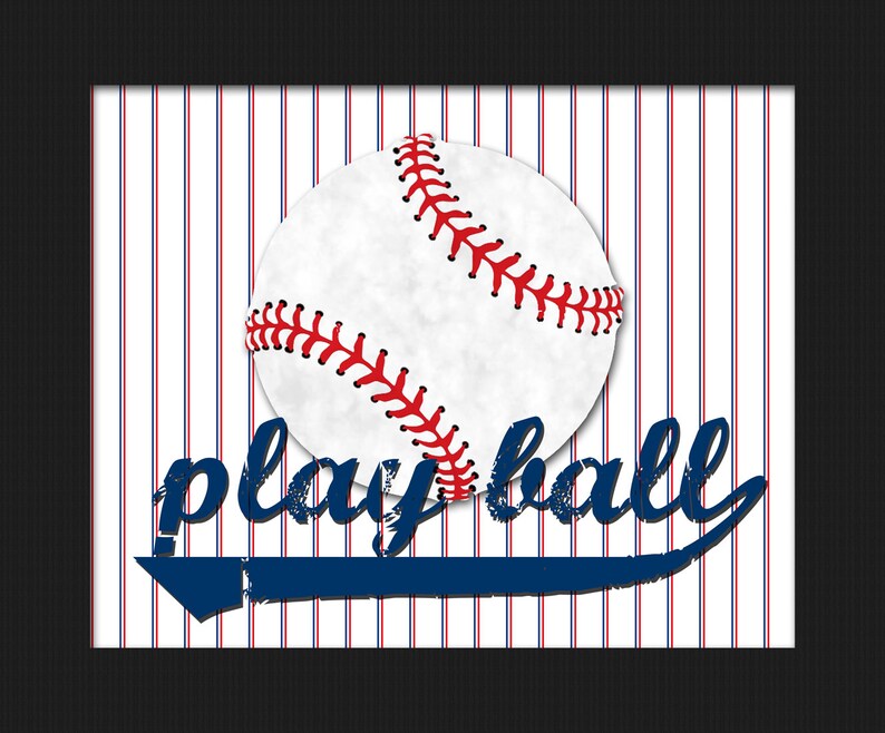 Play Ball Baseball Decor Baby Boys Baseball Theme Nursery Bedroom Wall ...