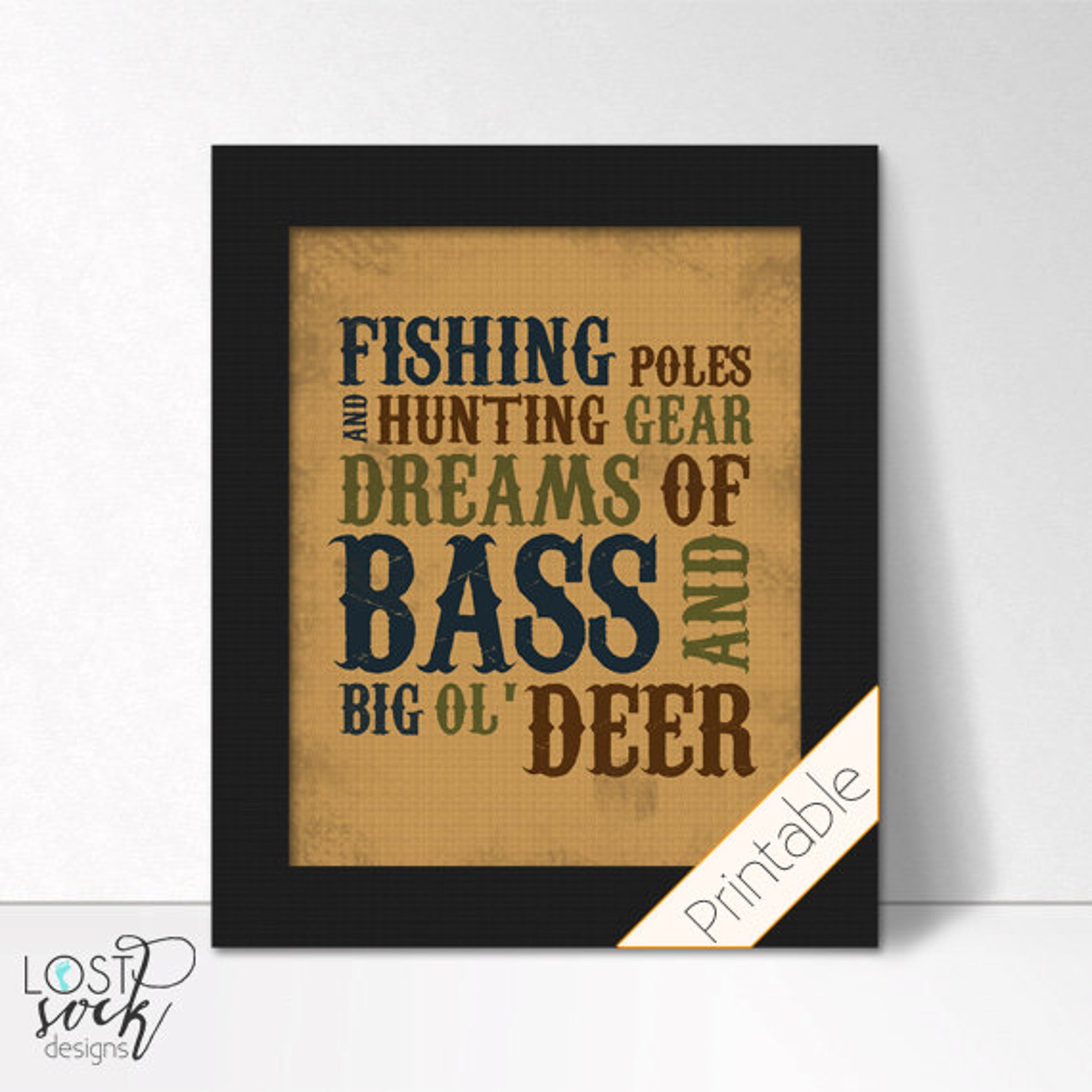 PRINTABLE: Fishing Theme Fishing Poles & Hunting Gear Dreams of Bass ...