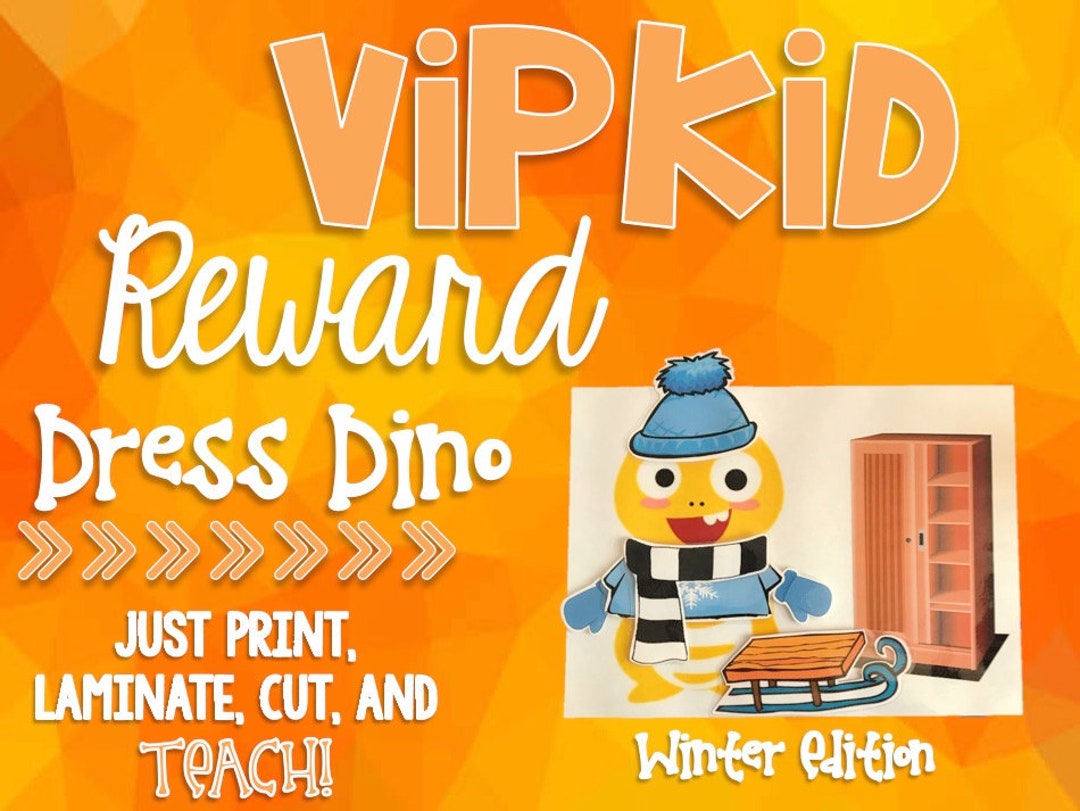 DIGITAL DOWNLOAD of Dress Dino winter Reward Download, Print, Cut, and ...
