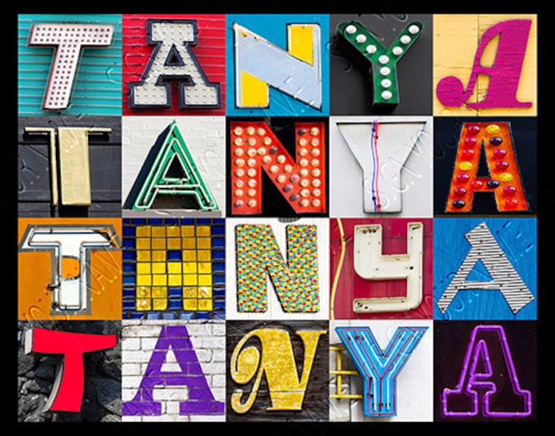 Personalized Poster Featuring TANYA Showcased in Photos of Letters From ...