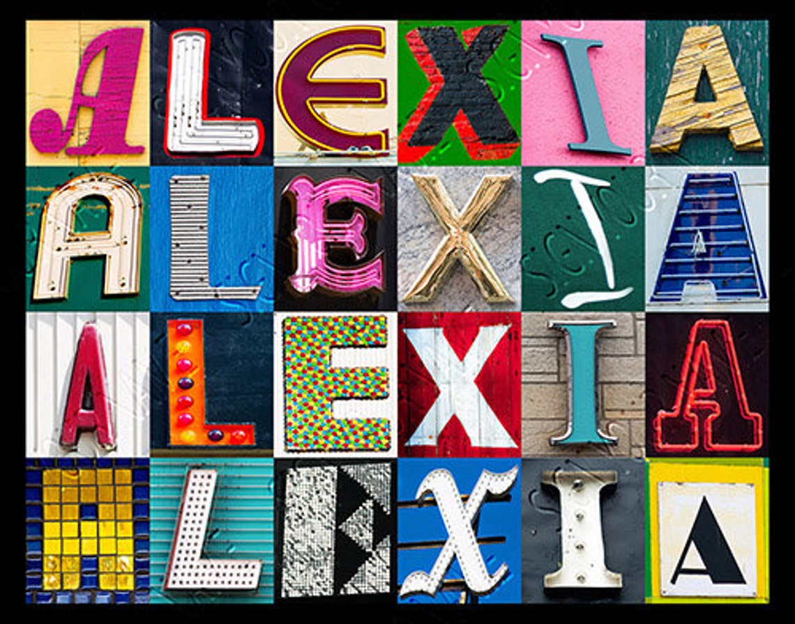 ALEXIA Personalized Poster Featuring Photos of Letters From Signs ...