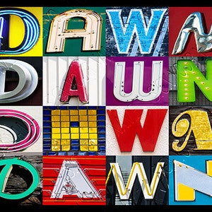 DAWN Personalized Poster Featuring in Photos of Alphabet Letters From ...