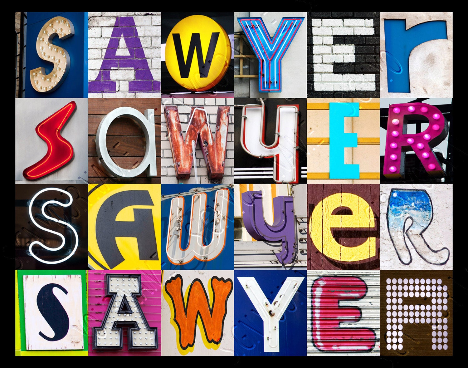 SAWYER Personalized Poster Featuring Photos of Letters From | Etsy