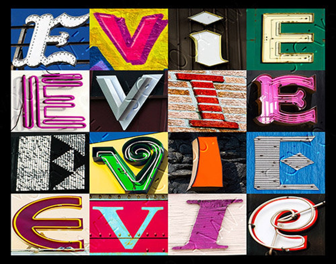 EVIE Personalized Poster Featuring Photos of Sign Letters; Typography ...