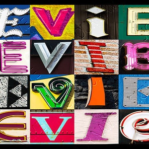 EVIE Personalized Poster Featuring Photos of Sign Letters; Typography ...