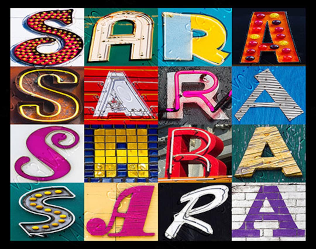 SARA Personalized Poster Featuring Showcased in Photos of Sign - Etsy