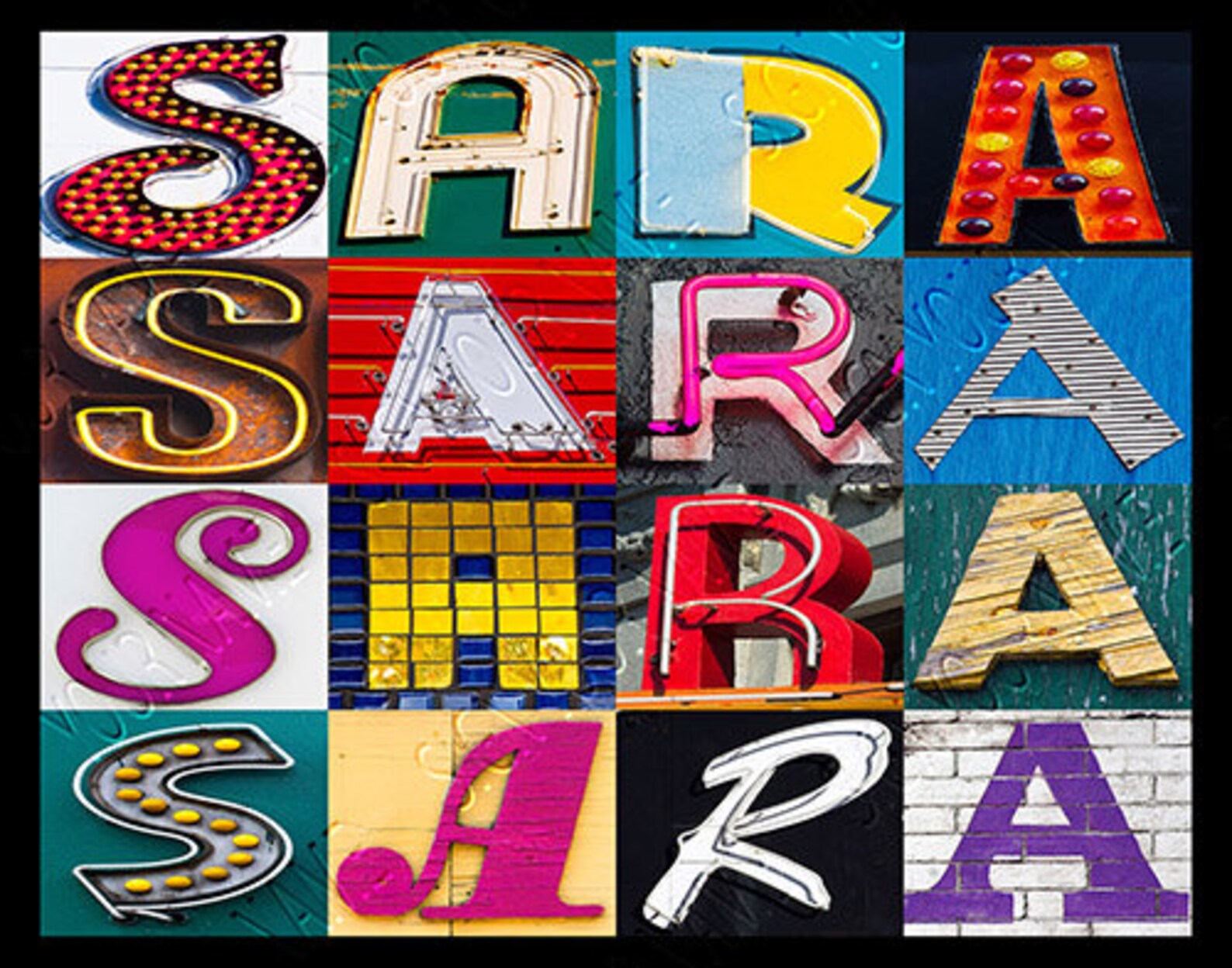 SARA Personalized Poster Featuring Showcased in Photos of Sign - Etsy