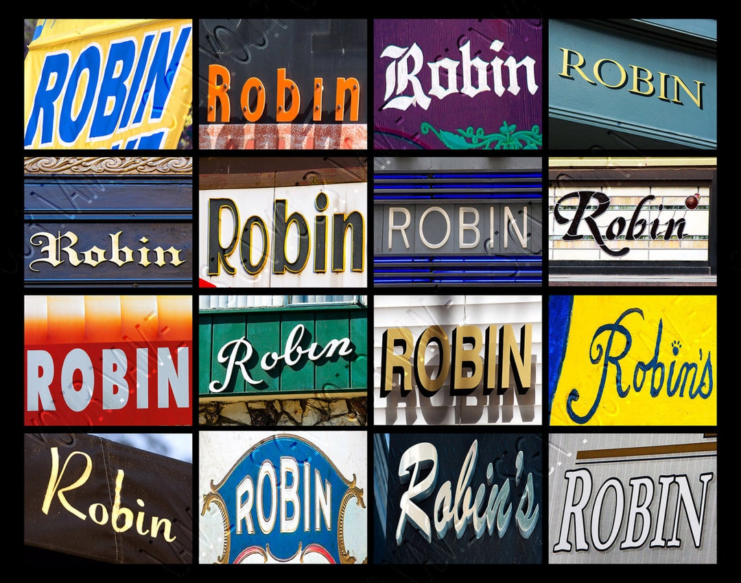 ROBIN Personalized Poster Featuring Photos of Actual Signs; Art Print ...