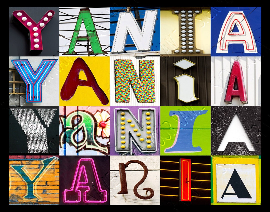 Personalized Poster Featuring YANIA in Photos of Alphabet Letters From ...