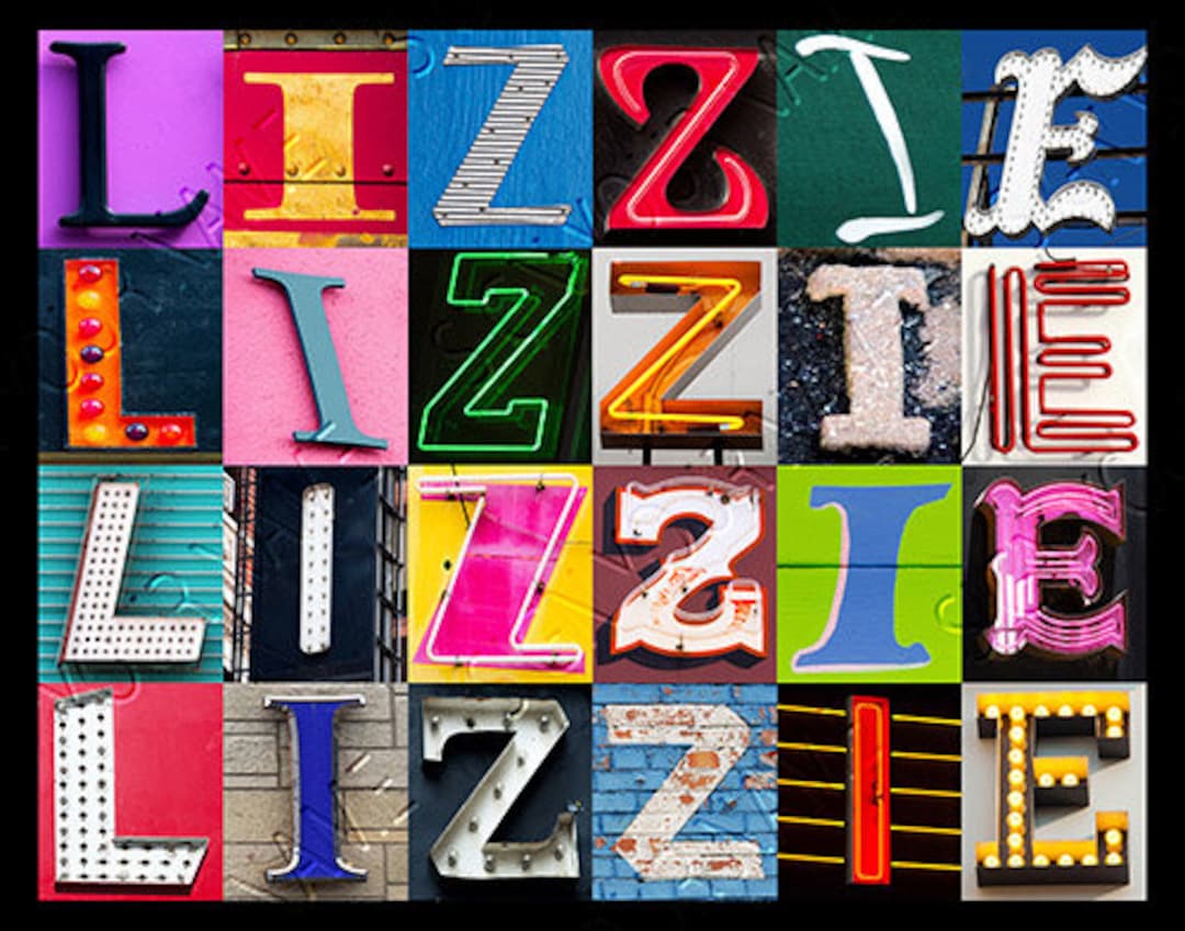 LIZZIE or LIZZY Personalized Poster Photos of Letters From Signs ...