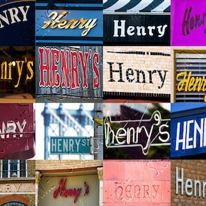 Personalized Photo Canvas Featuring the Name HENRY in Photos of Signs ...