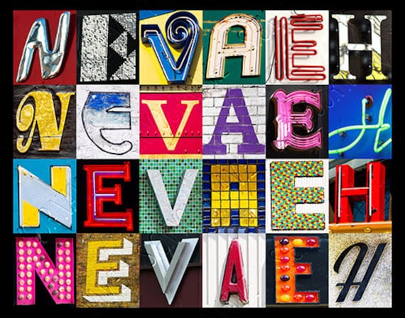 NEVAEH Personalized Poster Featuring Photos of Sign Letters - Etsy