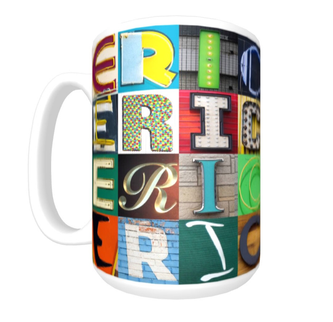 ERIC Personalized Coffee Mug With the Name in Sign Letter Photos ...