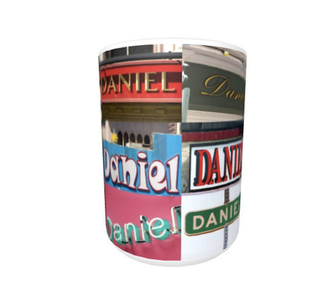 Personalized Coffee Mug Featuring the Name DANIEL in Photos of - Etsy