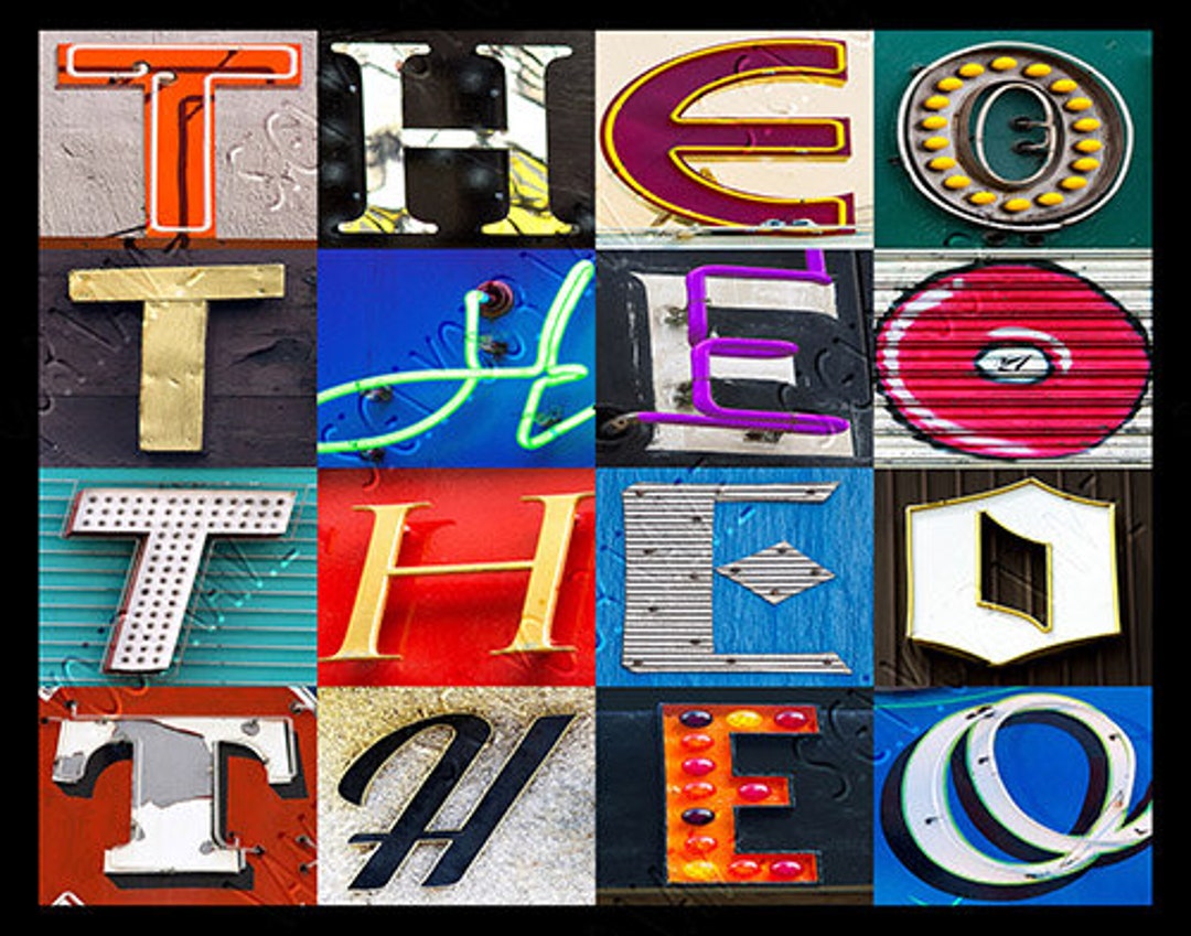 THEO Personalized Poster Featuring Photos of Sign Letters Typography ...