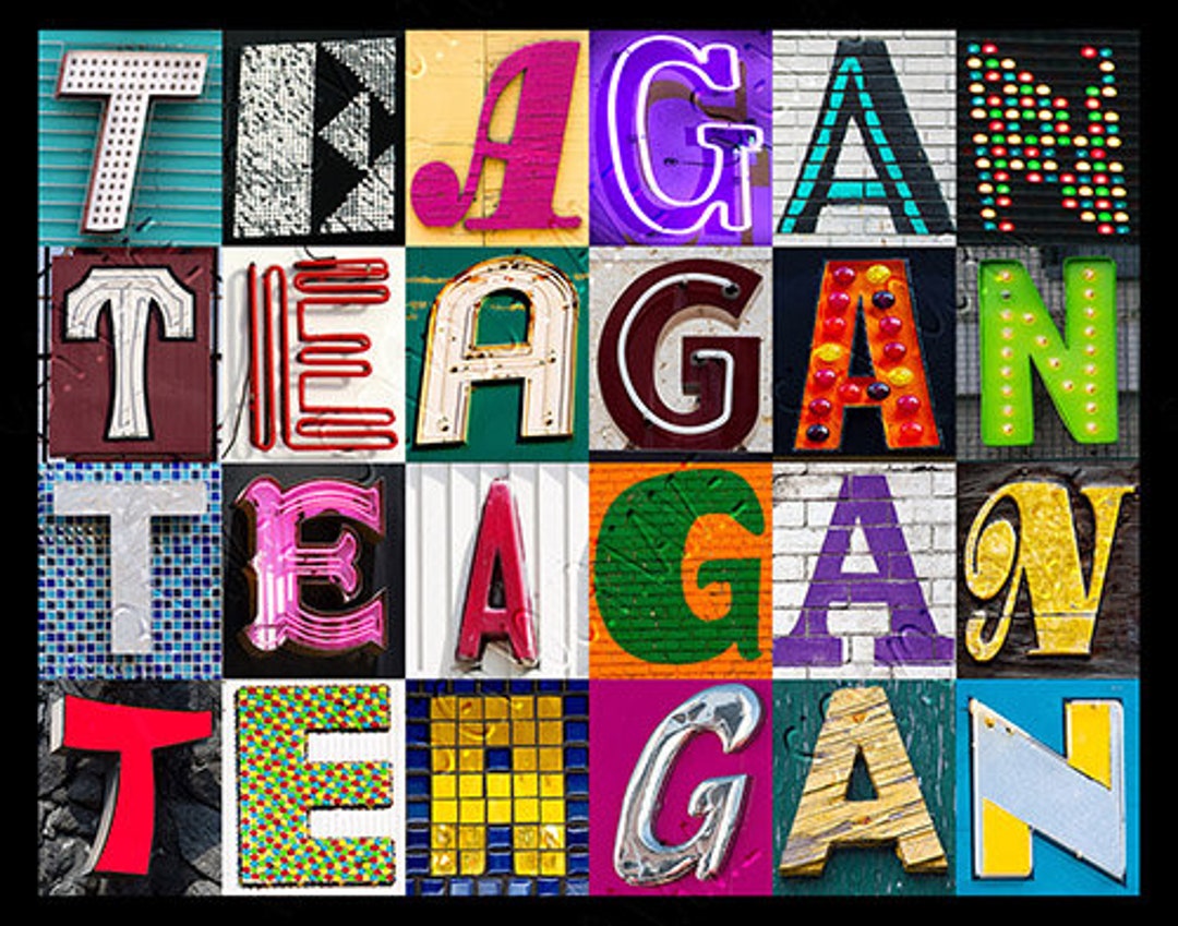 TEAGAN Personalized Poster Featuring Photos of Alphabet Letters From ...