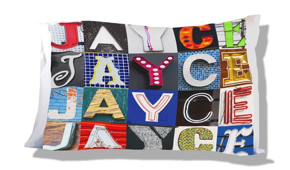 Personalized Pillow Case Featuring JAYCE in Sign Letters - Etsy