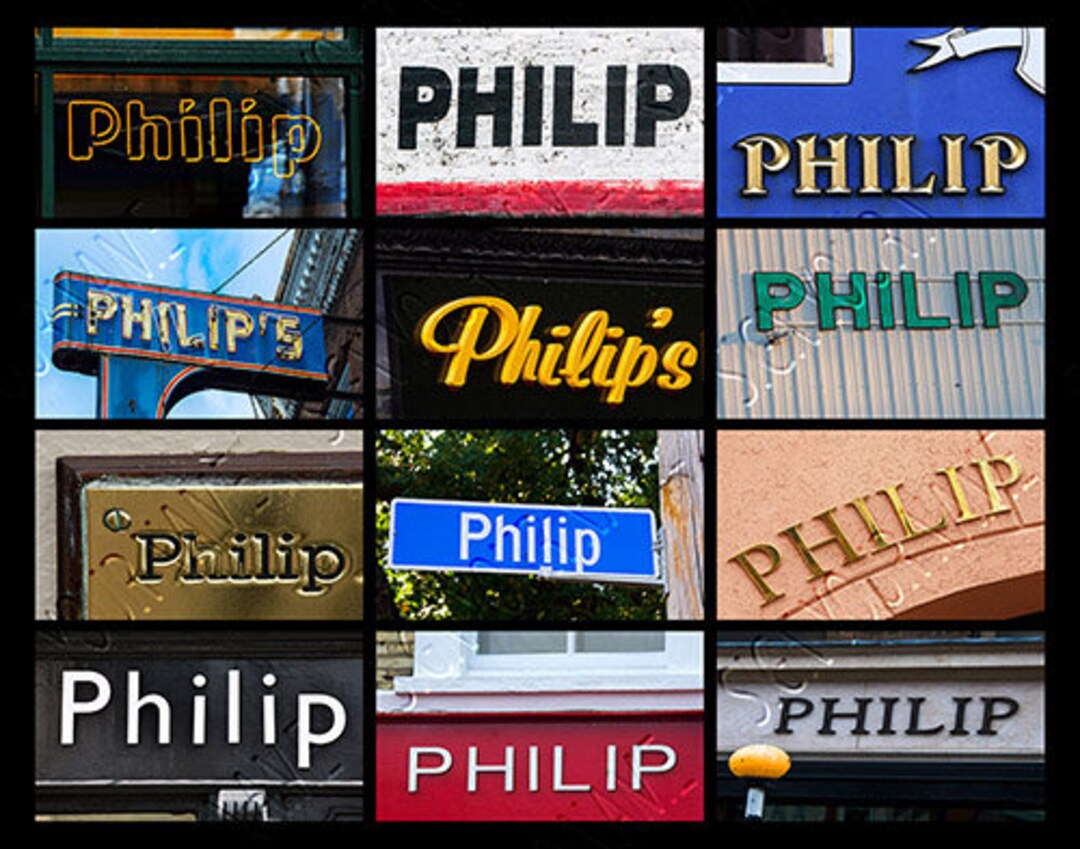 Personalized Poster Featuring PHILIP Showcased in Photos of Actual ...