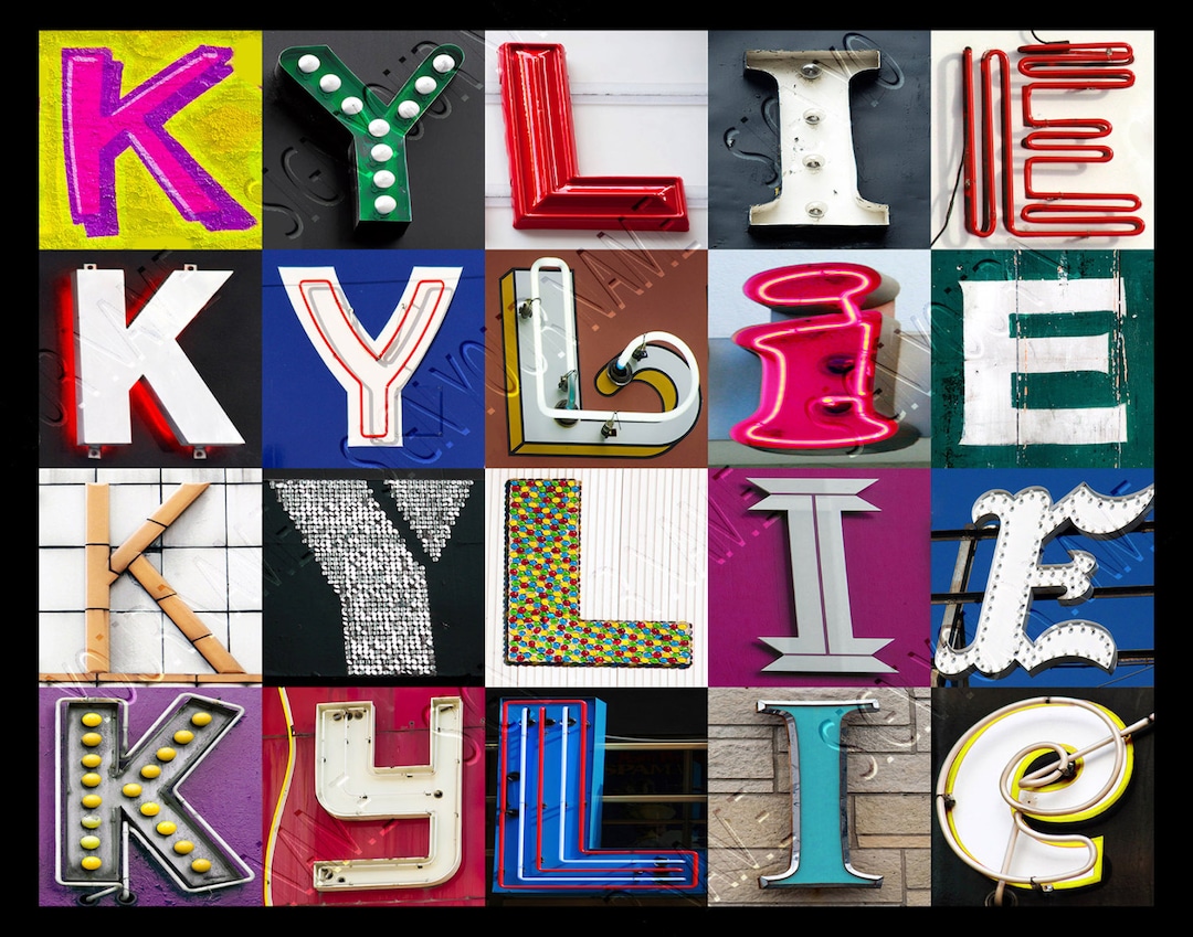 Personalized Poster Featuring KYLIE in Photos of Alphabet Letters From ...