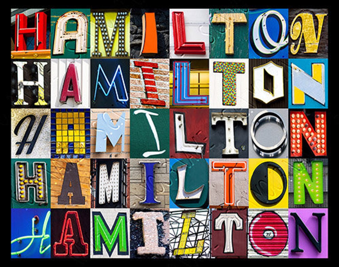 HAMILTON Personalized Poster Featuring Photos of Alphabet Letters From ...