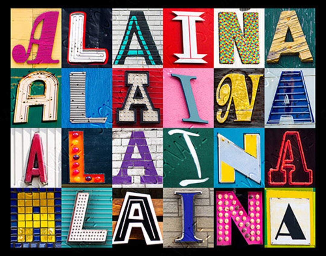 ALAINA Personalized Poster Featuring Photos of Letters From Signs ...